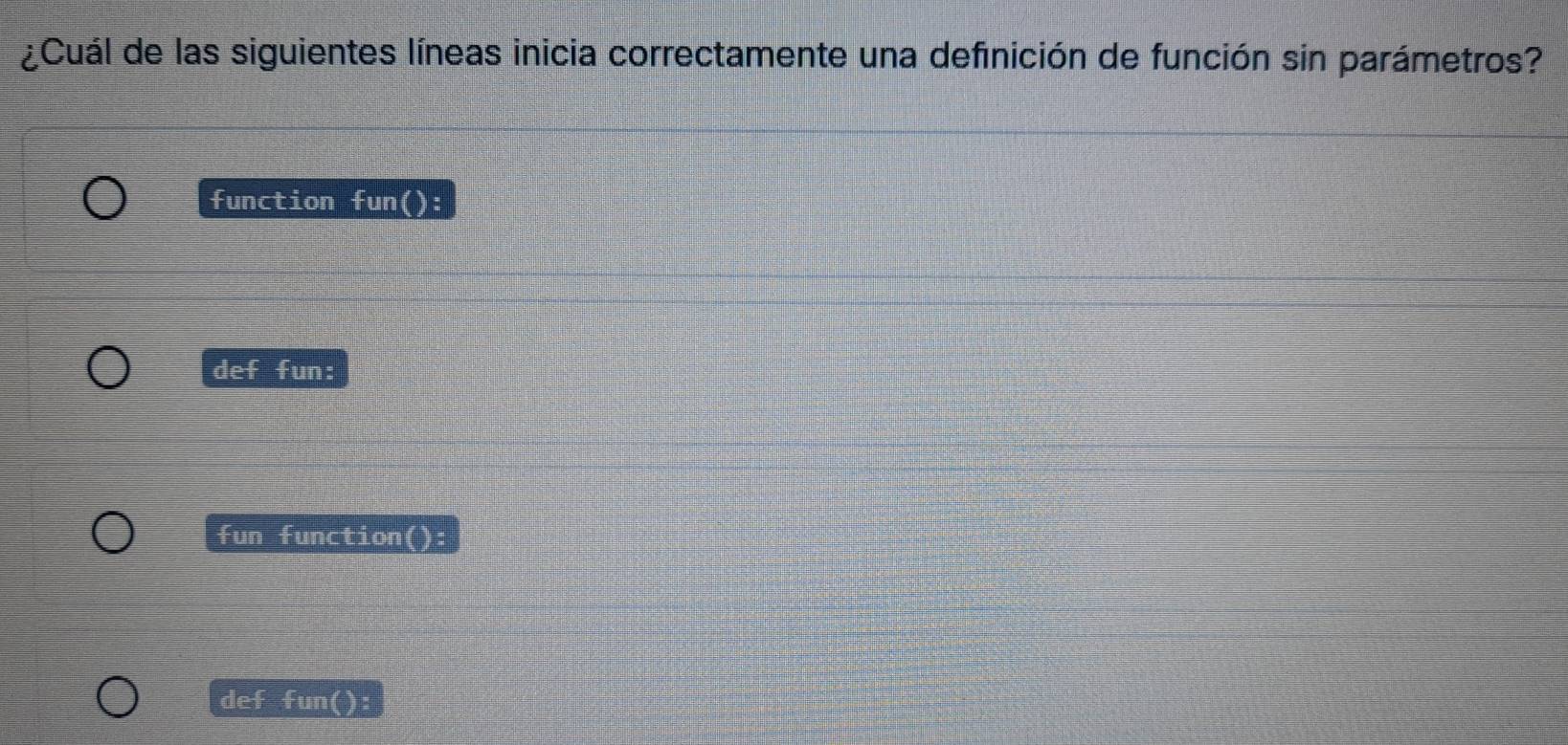 Resuelto:¿Cuál de las siguientes líneas inicia correctamente una ...