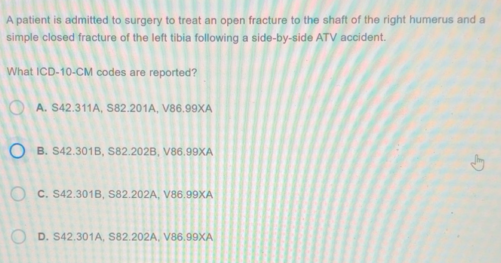 Solved: A patient is admitted to surgery to treat an open fracture to ...