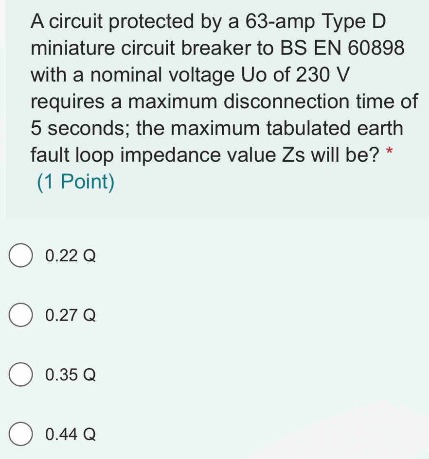 Solved: A circuit protected by a 63-amp Type D miniature circuit ...