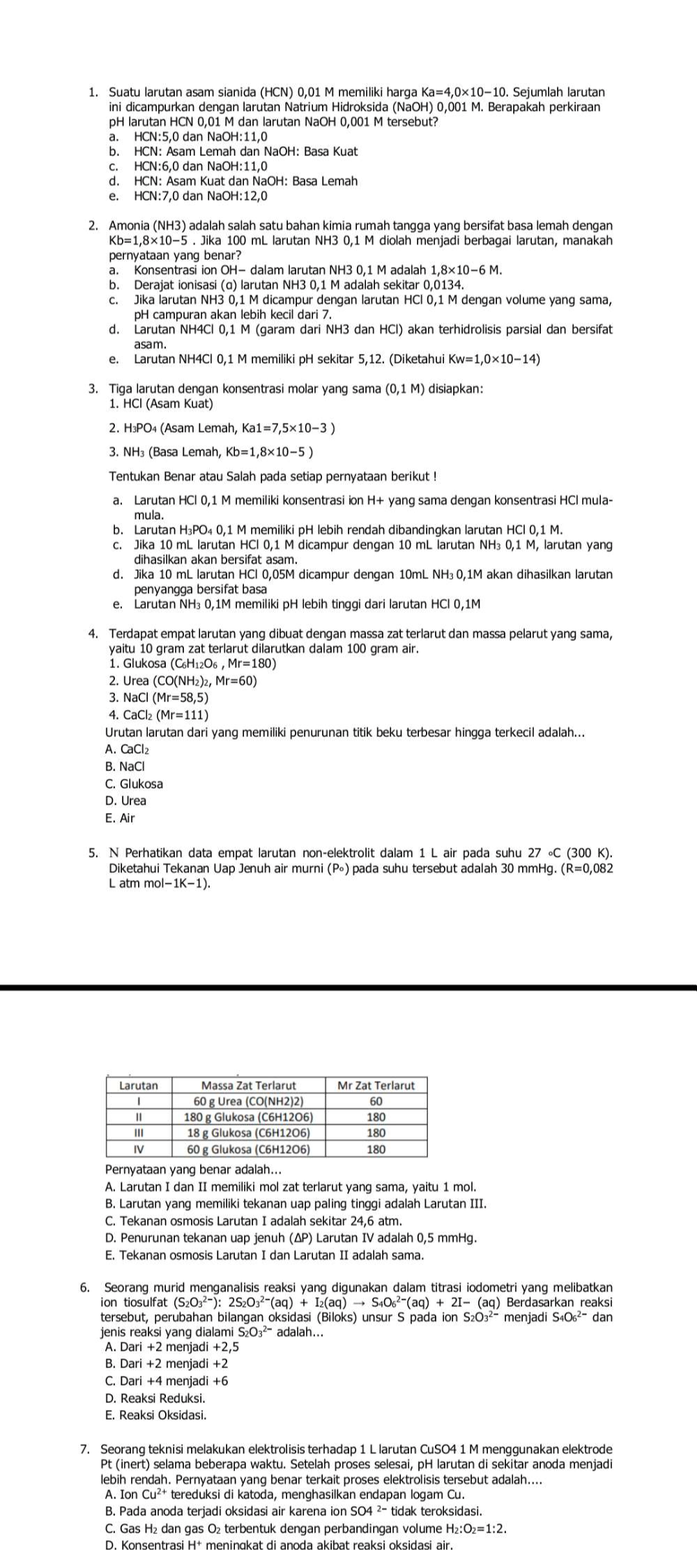 Telah dijawab:Suatu larutan asam sianida (HCN) 0,01 M memiliki harga ...