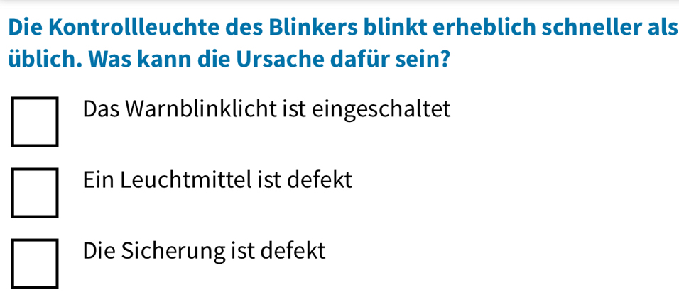 Gelöst:Die Kontrollleuchte des Blinkers blinkt erheblich schneller als ...