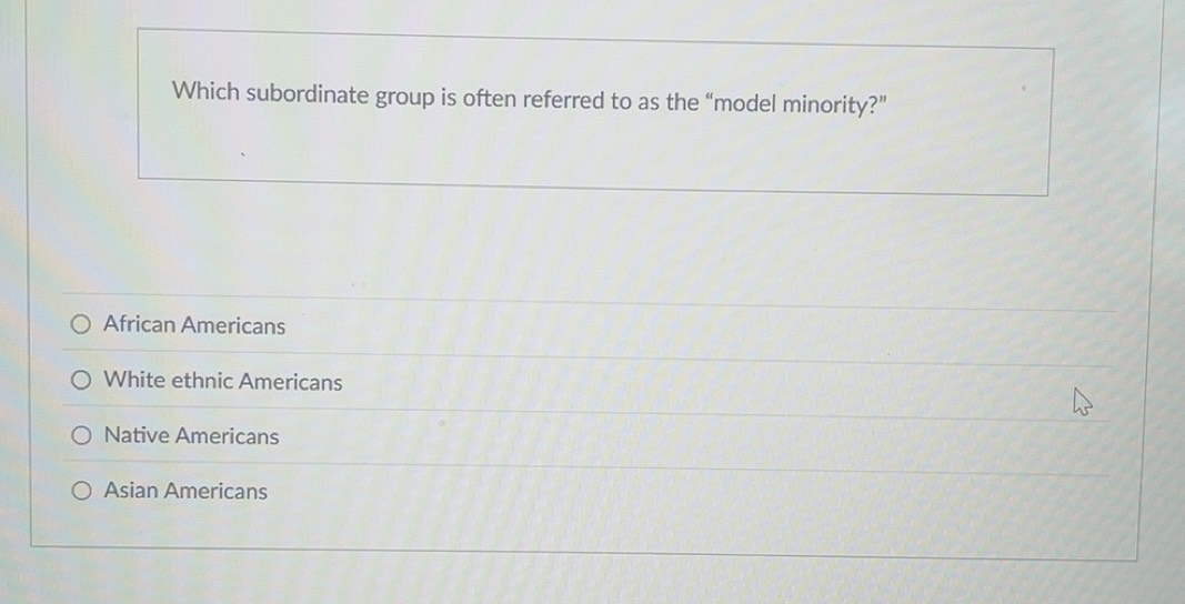 Solved: Which subordinate group is often referred to as the “model ...
