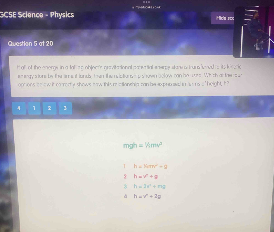 Solved: my.educake.co.uk GCSE Science - Physics Hide scc Question 5 of ...