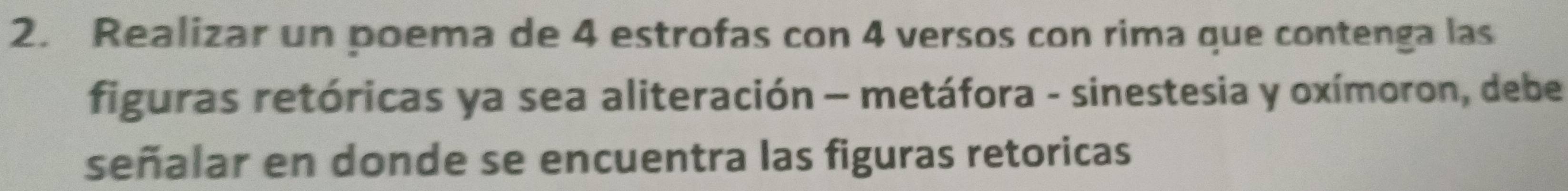 Resuelto:Realizar un poema de 4 estrofas con 4 versos con rima que ...
