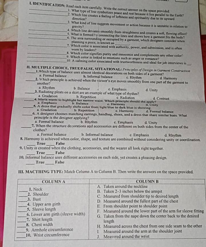 Solved: IDENTIFICATION: Read each item carefully. Write the correct ...