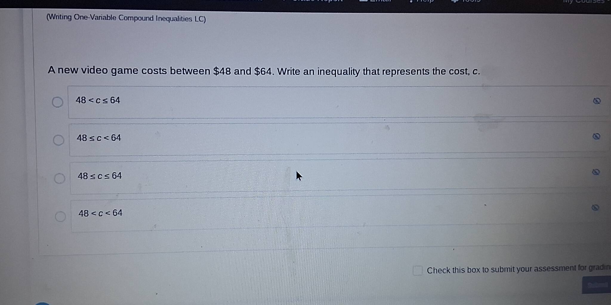 Solved: (Writing One-Variable Compound Inequalities LC) A new video ...