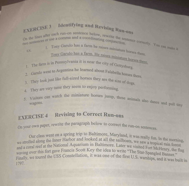 Solved: Identifying and Revising Run-ons On the lines after each run-on ...