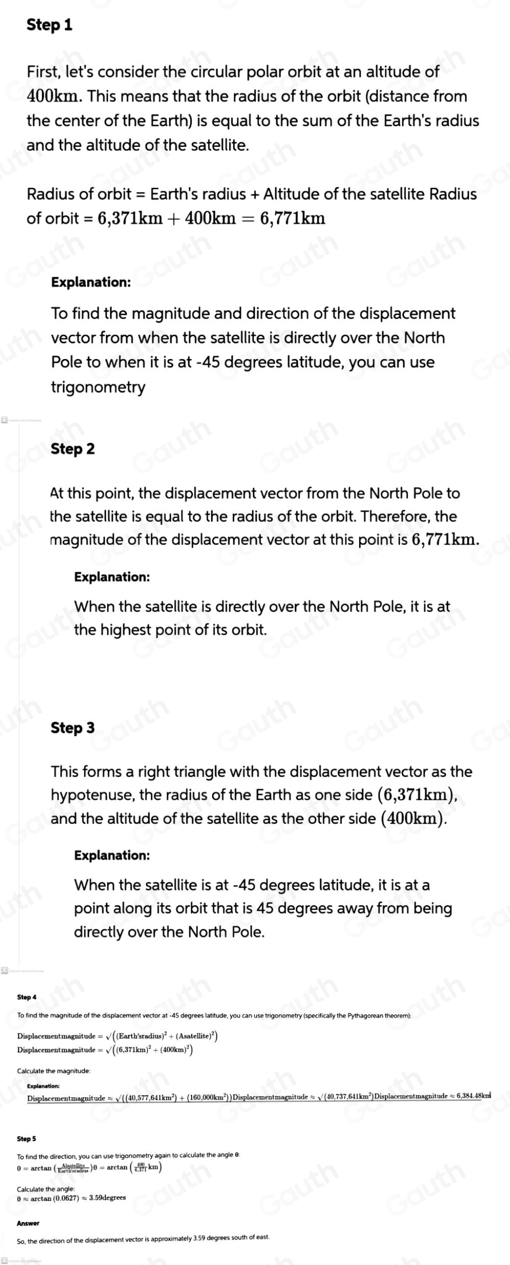 Solved: Polar Orbiting Satellite A satellite is in a circular polar ...