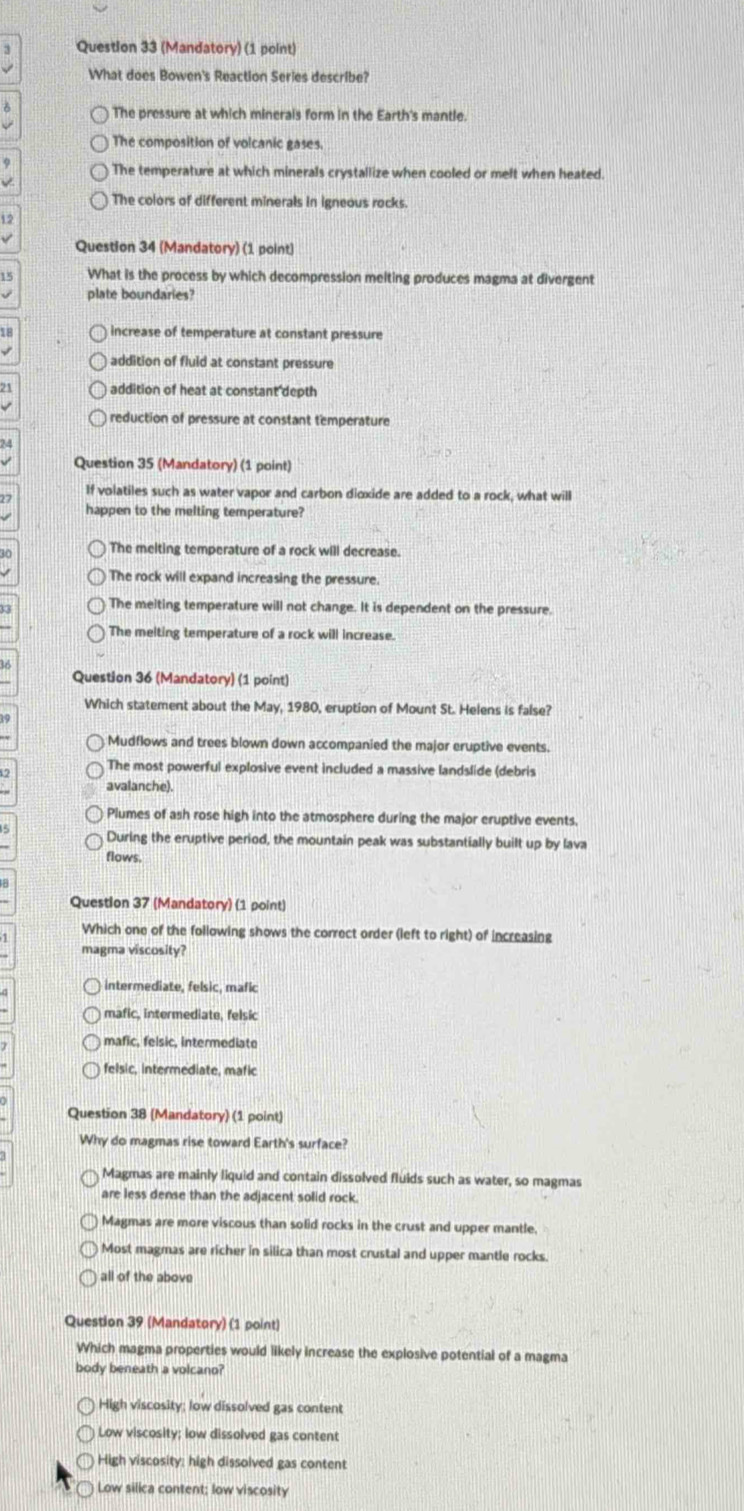 Solved: (Mandatory) (1 point) What does Bowen's Reaction Series ...