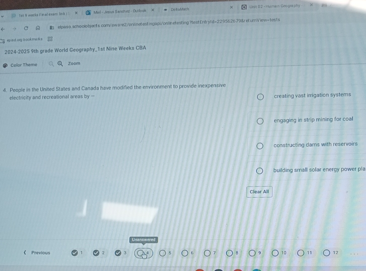 Solved: 1st 9 weeks Final exam Mail - Jesus Sanchez - Outlook DeitaMath ...