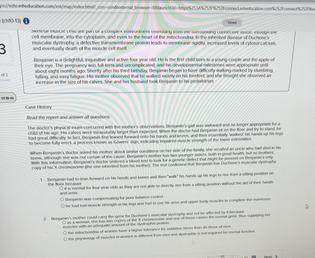 Solved: (ch10-13) Saved Skeletal muscie cells are part of a complex ...