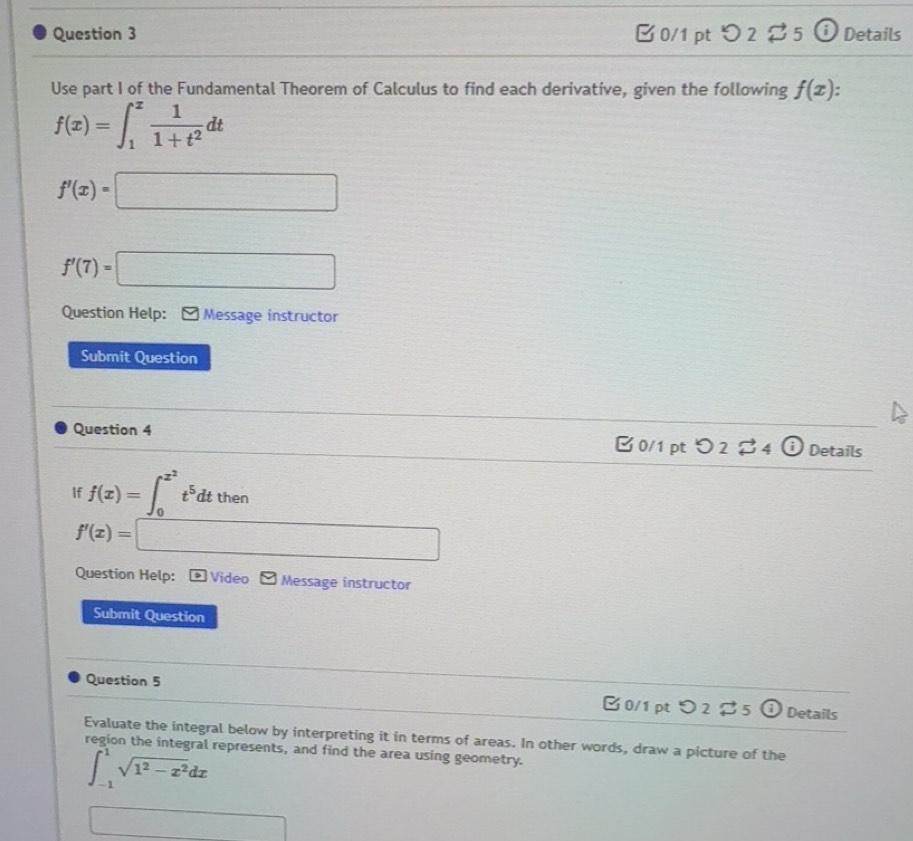 Solved: つ 2 25 Details Use part I of the Fundamental Theorem of ...