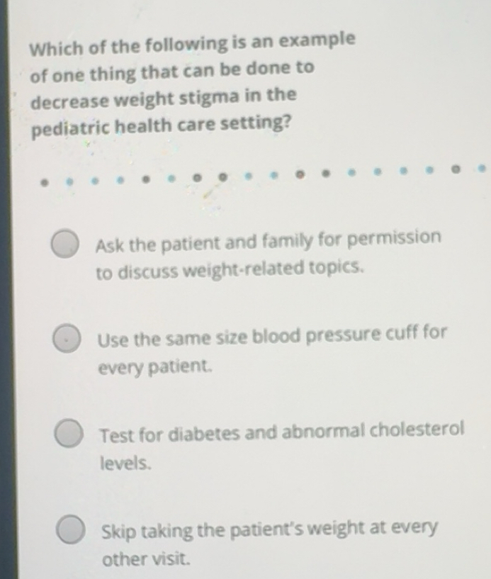 Solved: Which of the following is an example of one thing that can be ...