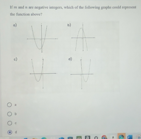Solved: If m and n are negative integers, which of the following graphs ...