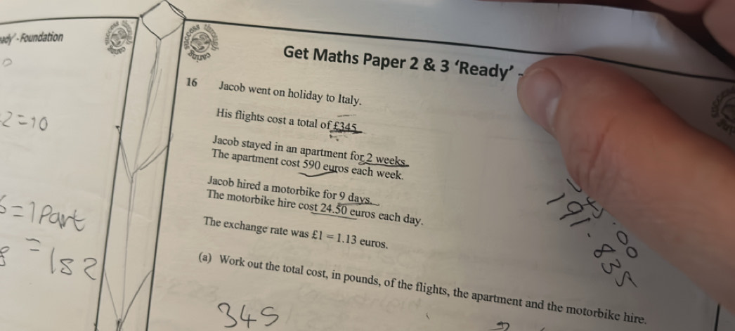 Solved: y' Foundation Get Maths Paper 2 & 3' Ready 16 Jacob went on ...