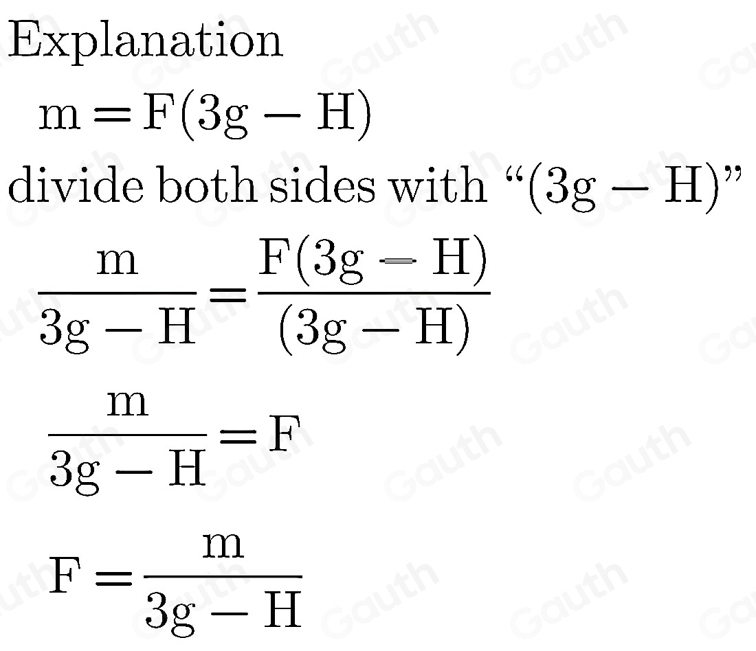 Solved: Solve the following equation for F. Be sure to take into ...