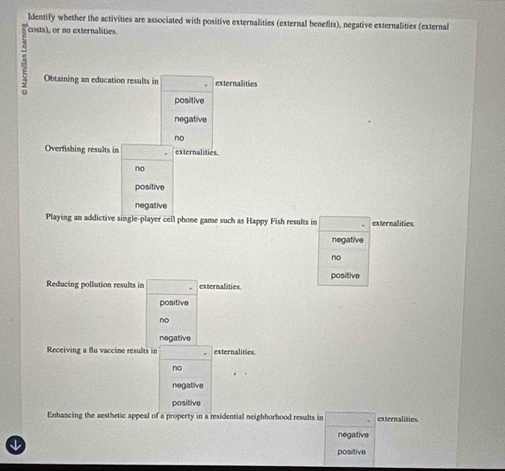 Solved: Identify whether the activities are associated with positive ...