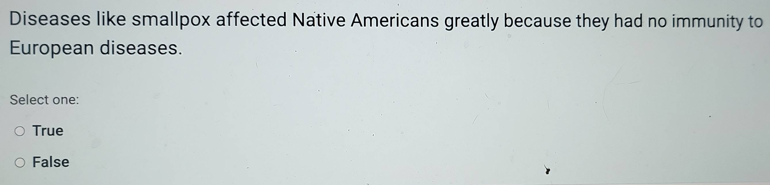 Solved: Diseases like smallpox affected Native Americans greatly ...