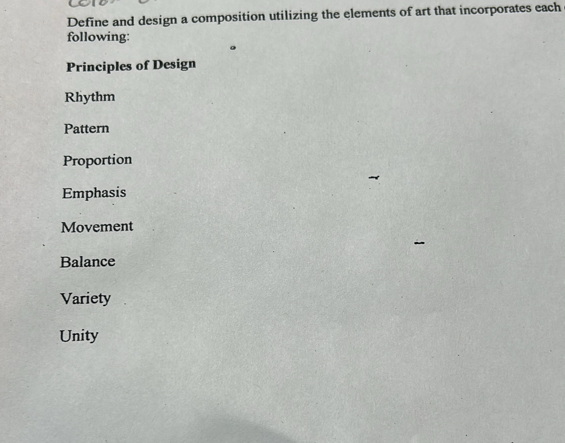 Solved: Define and design a composition utilizing the elements of art ...
