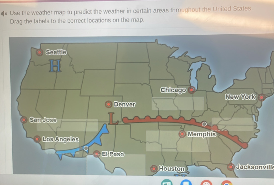 Solved: Use the weather map to predict the weather in certain areas ...