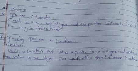 Solved: Af pounters A Fointer Anthemetic Fread an array op integers and ...