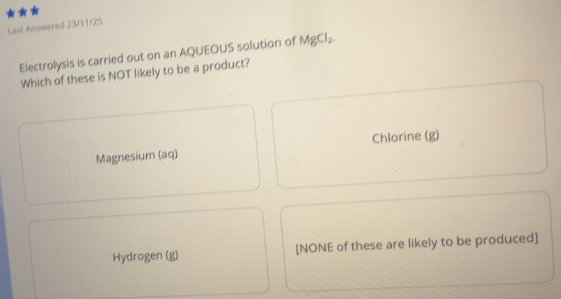 Solved: Last Answered 23/11/25 Electrolysis is carried out on an ...
