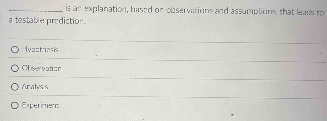 Solved: is an explanation, based on observations and assumptions, that ...