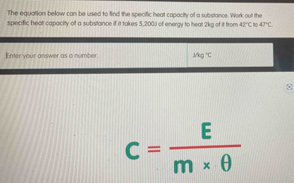 Solved: The equation below can be used to find the specific heat ...