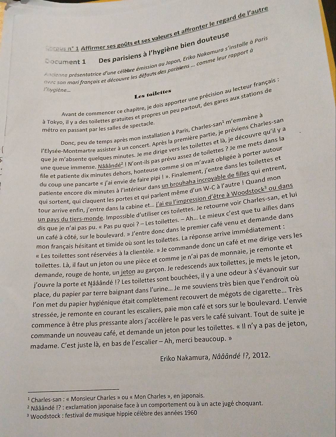 Résolu :Corpus n° 1 Affirmer ses goûts et ses valeurs et affronter le ...
