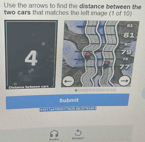 Solved: Use the arrows to find the distance between the two cars that ...