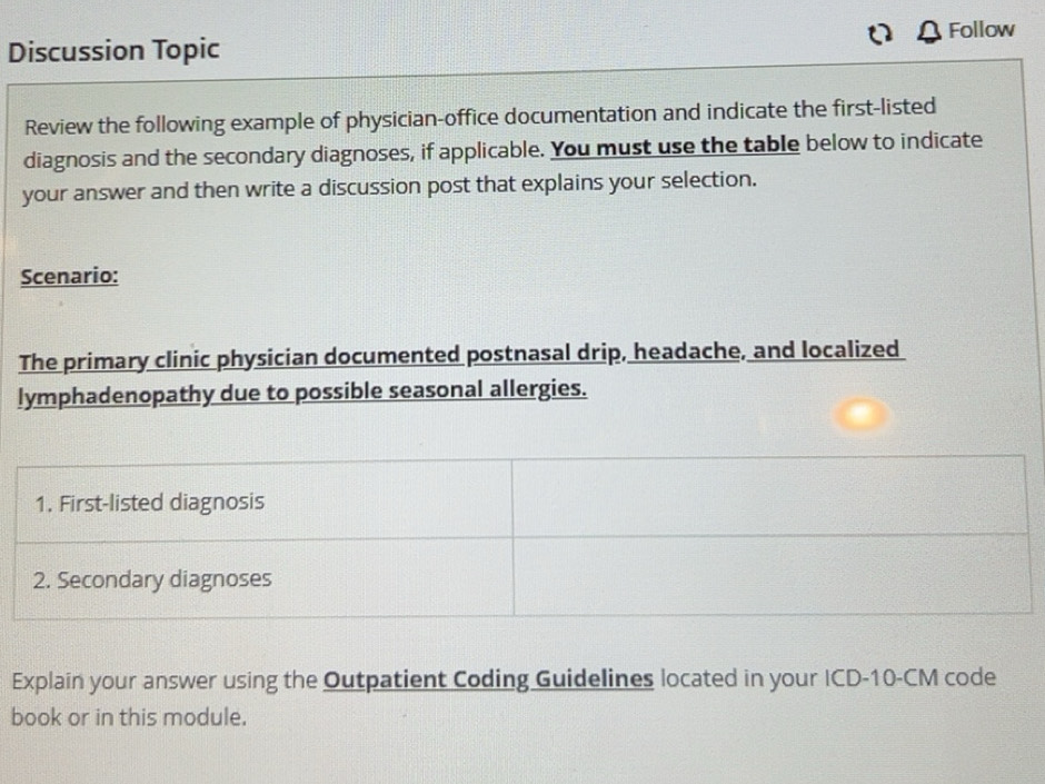 Solved: Follow Discussion Topic Review the following example of ...
