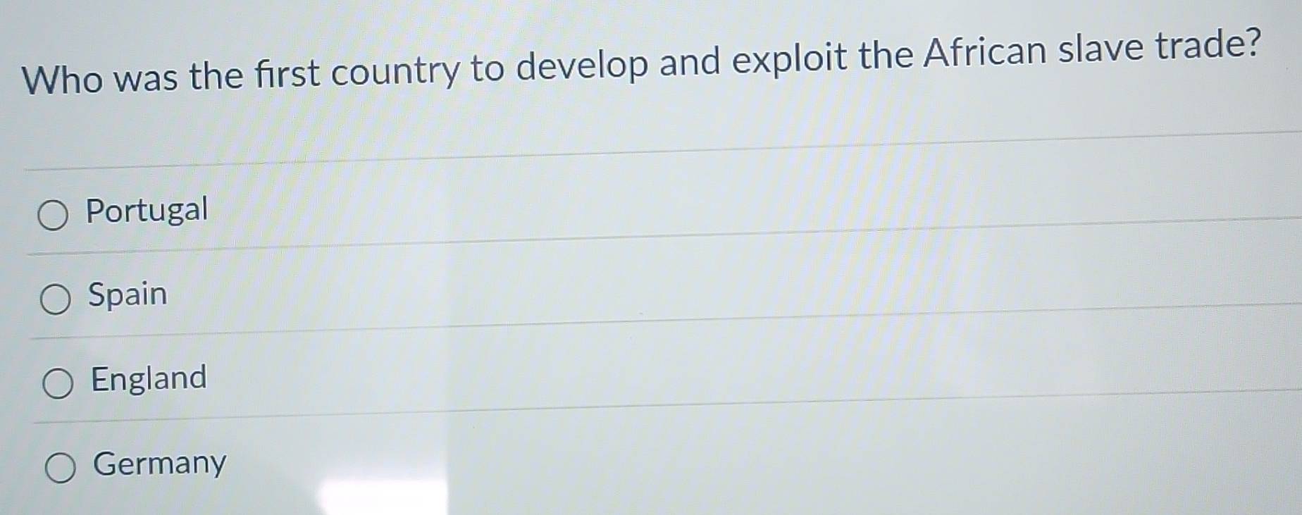 Solved: Who was the first country to develop and exploit the African ...