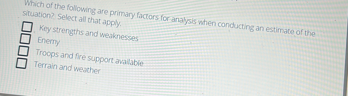 Solved: situation? Select all that apply. Which of the following are ...