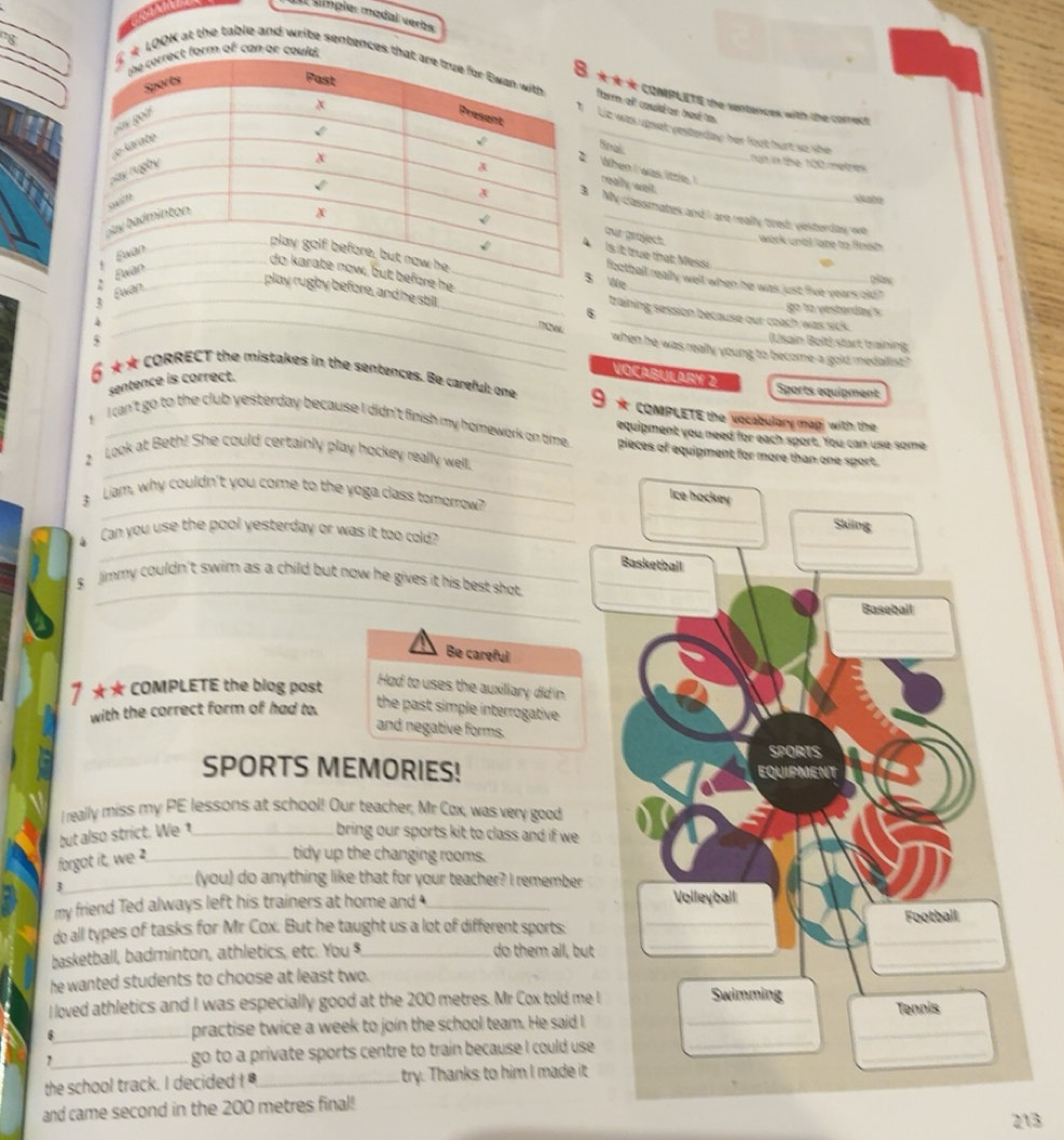 Risolto:sun l simplé: modal verbs LOOK at the table and write ...