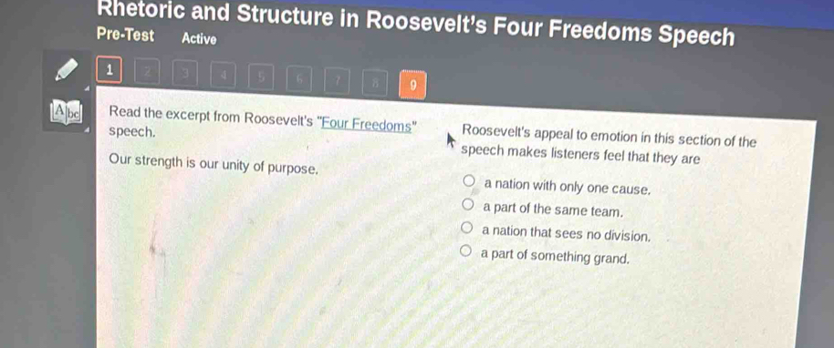 Solved: Rhetoric and Structure in Roosevelt's Four Freedoms Speech Pre ...