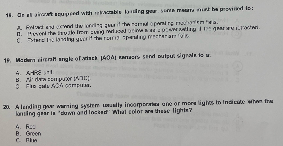 Solved: On all aircraft equipped with retractable landing gear, some ...