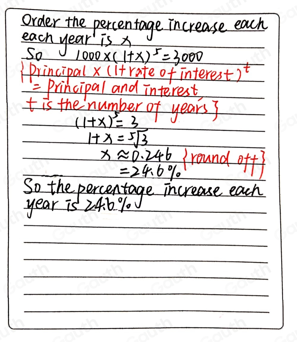 Solved: invest £1000 in a bank account which offers a fixed percentage ...