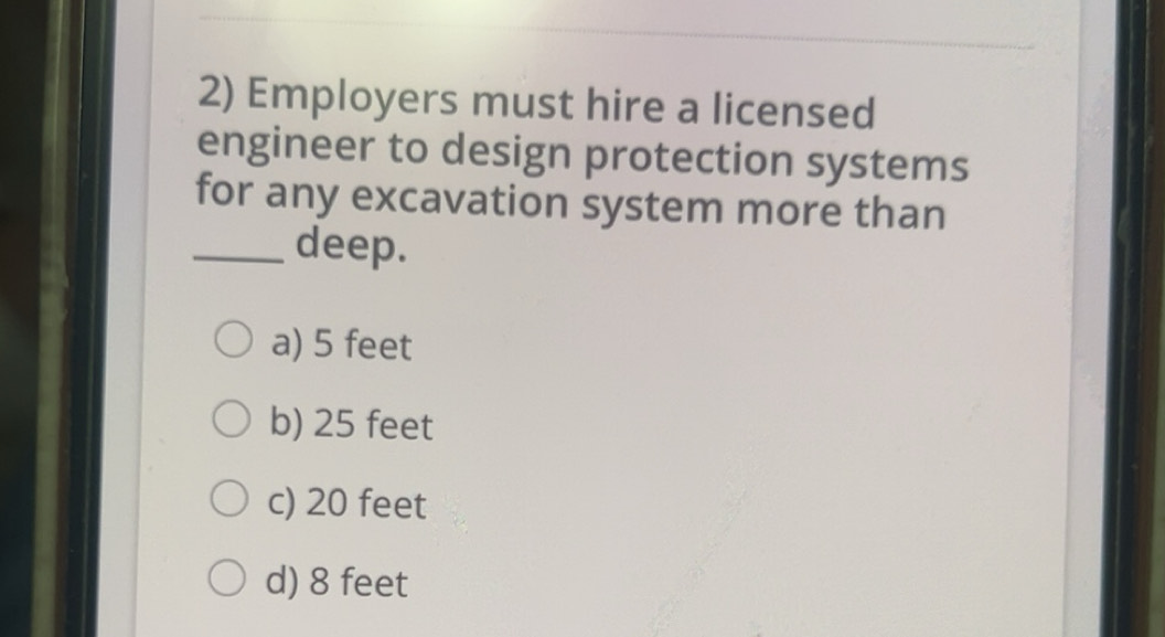 Solved: Employers must hire a licensed engineer to design protection ...