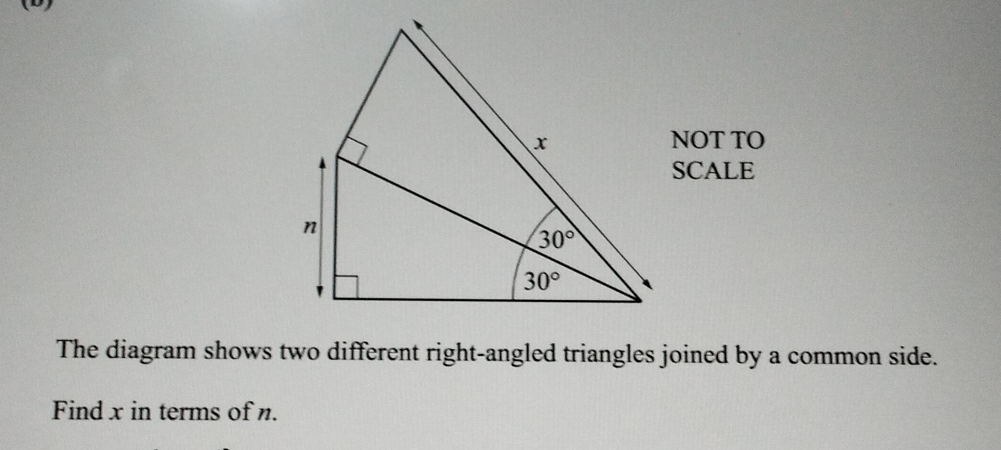 Selesai:NOT TO SCALE The diagram shows two different right-angled ...