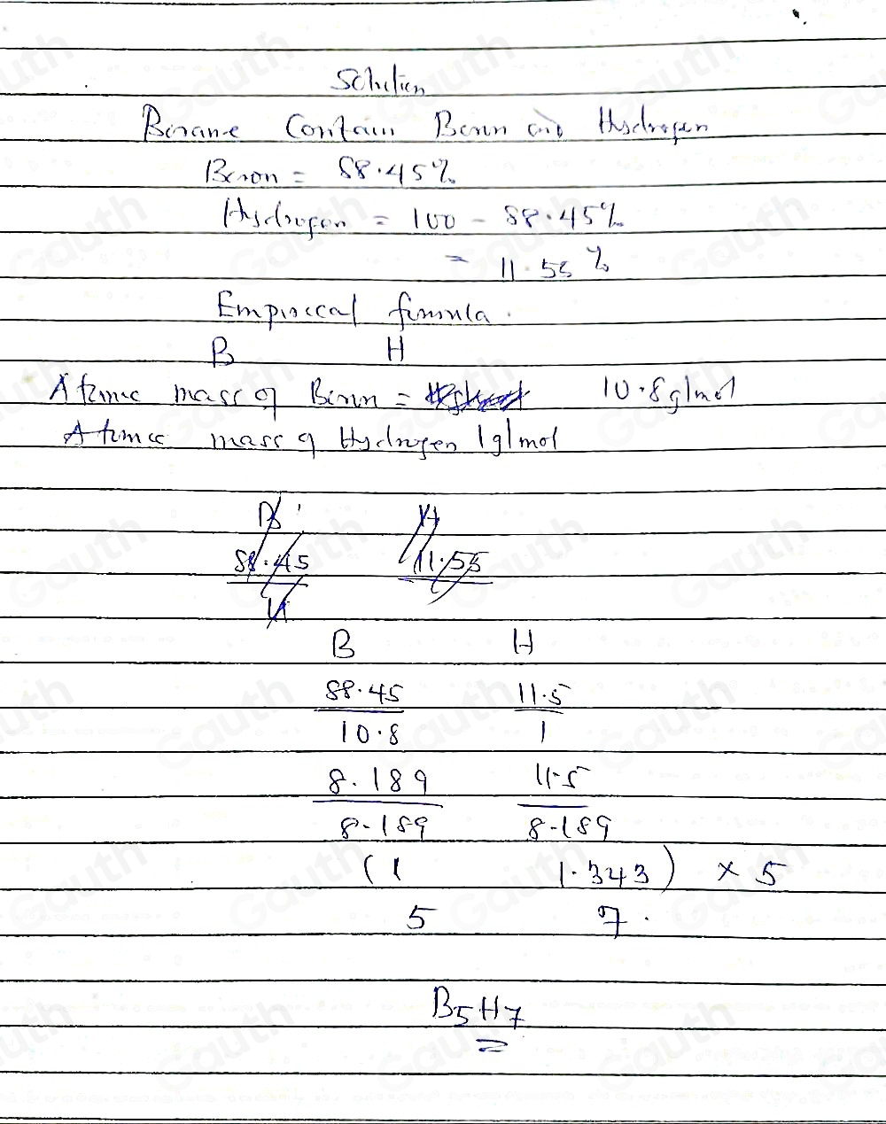 Solved: A borane is a compound containing only boron and hydrogen. If a ...