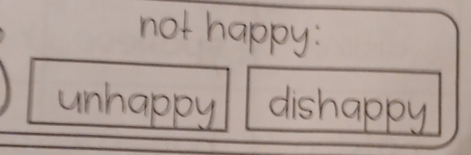 Solved: not happy: unhappy dishappy [Others]