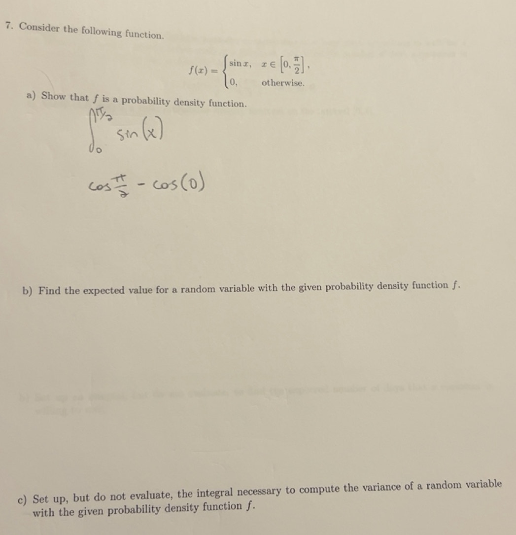 Solved: Consider the following function. f(x)=beginarrayl sin x,x∈ [0 ...