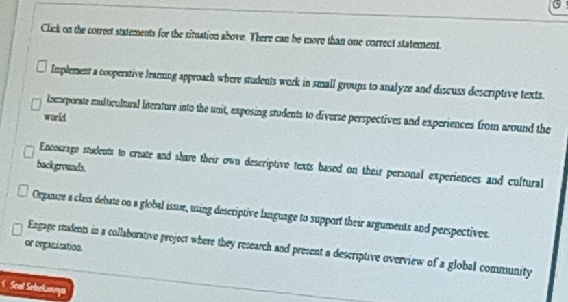 Telah dijawab:Click on the correct statements for the situation above. There can be more than ...