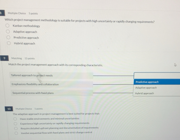 Solved: Which project management methodology is suitable for projects ...
