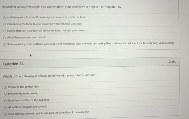 Solved: According to your textbook, you can establish your credibility ...