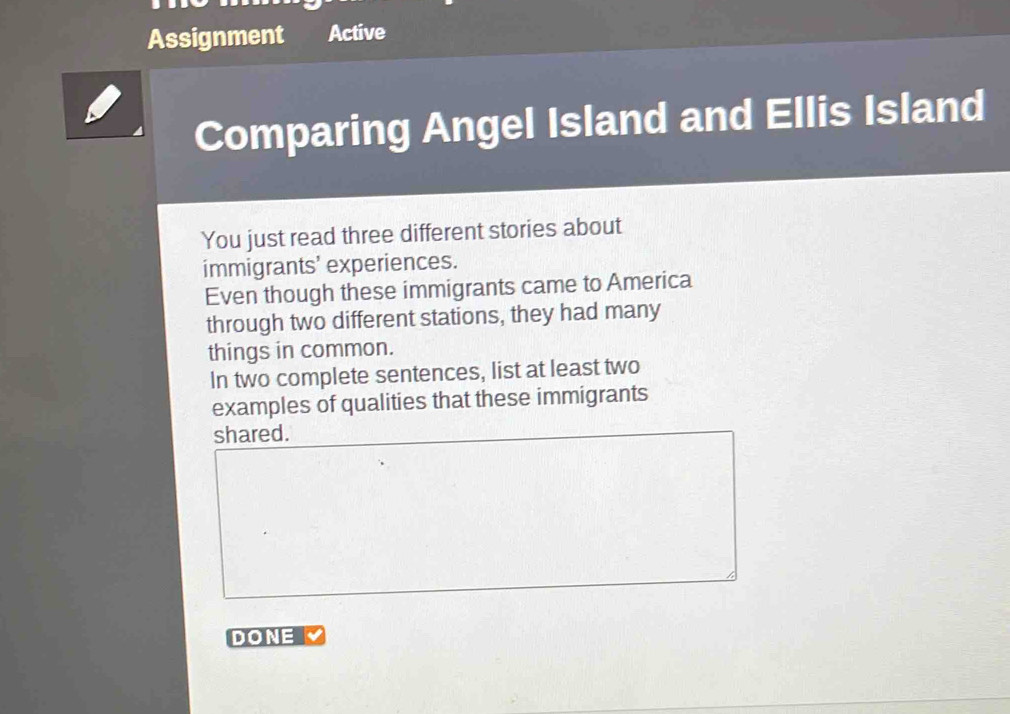 Solved: Assignment Active Comparing Angel Island and Ellis Island You ...