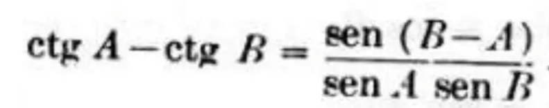 Resuelto:ct_1r A-ctgB= (sen(B-A))/senA senB/senB