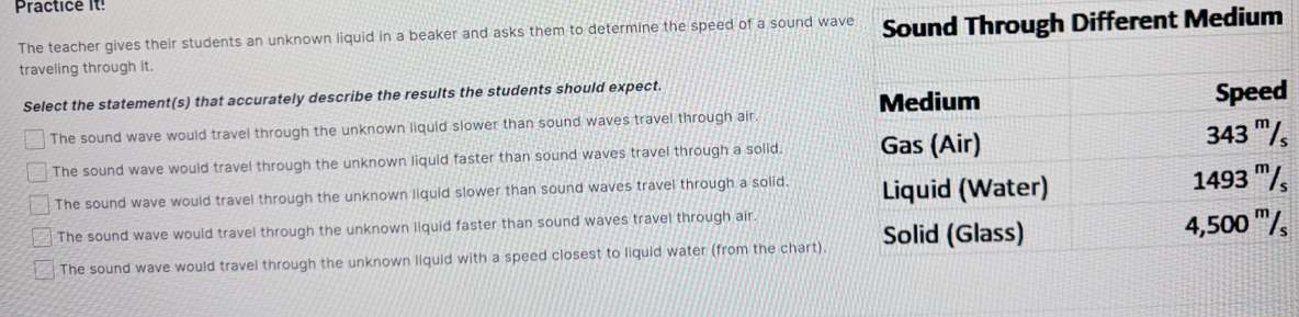 Practice it! The teacher gives their students an unknown liquid in a ...