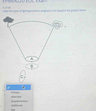 Solved: EPME4220 EOC Exam 4 of 30 Label the types of fighting positions ...
