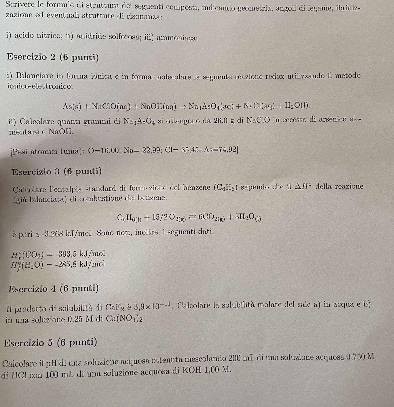 Risolto:Scrivere le formule di struttura dei seguenti composti ...